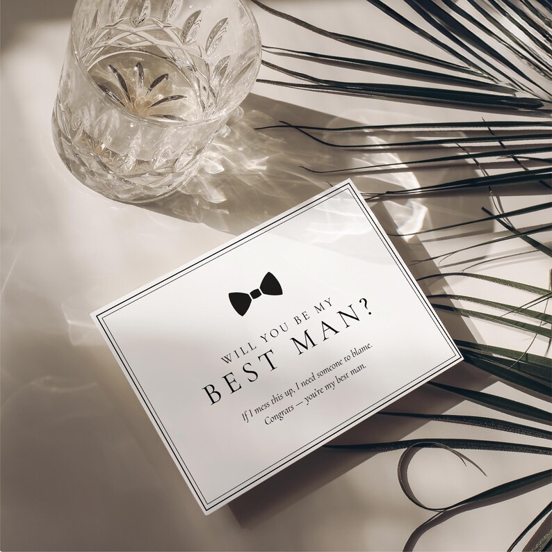 Groomsman Proposal Card Digital Download, Will You Be My Groomsman ...