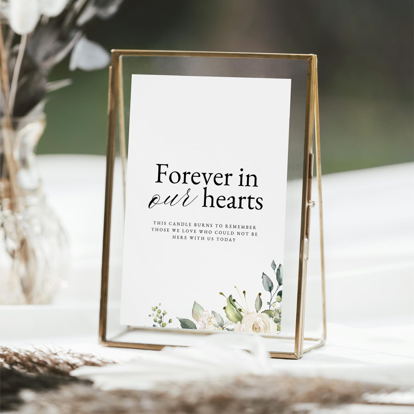 In Loving Memory Wedding Sign Floral, Minimal Memorial, Print ...
