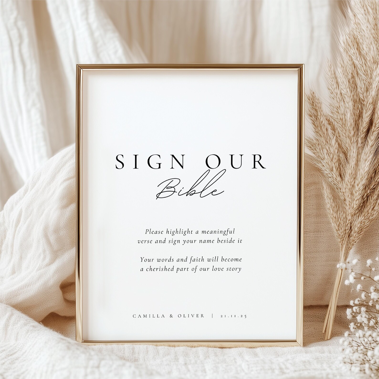 Bible Guest Book Printable Sign, Printable Please Sign Our Bible Guest ...