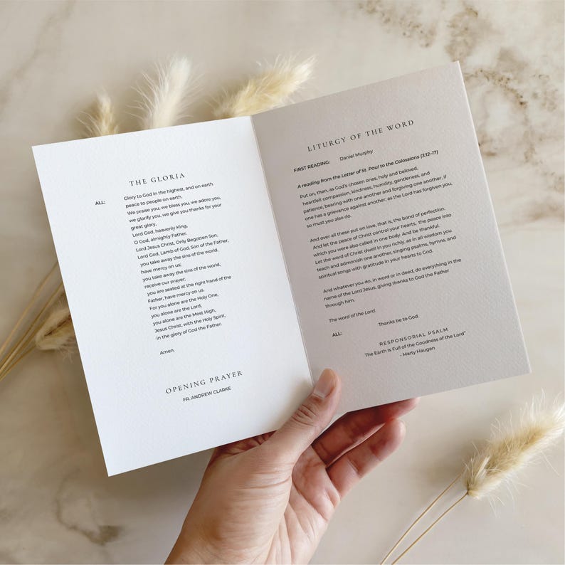 Catholic Wedding Mass Program, Editable Ceremony Booklet Template Canva ...