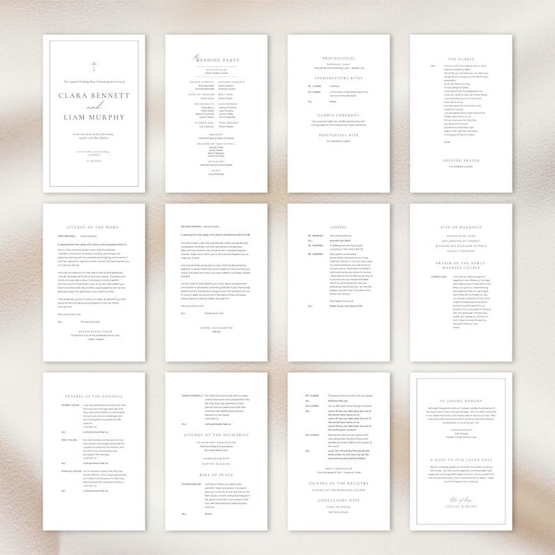 Catholic Wedding Mass Program, Editable Ceremony Booklet Template Canva ...