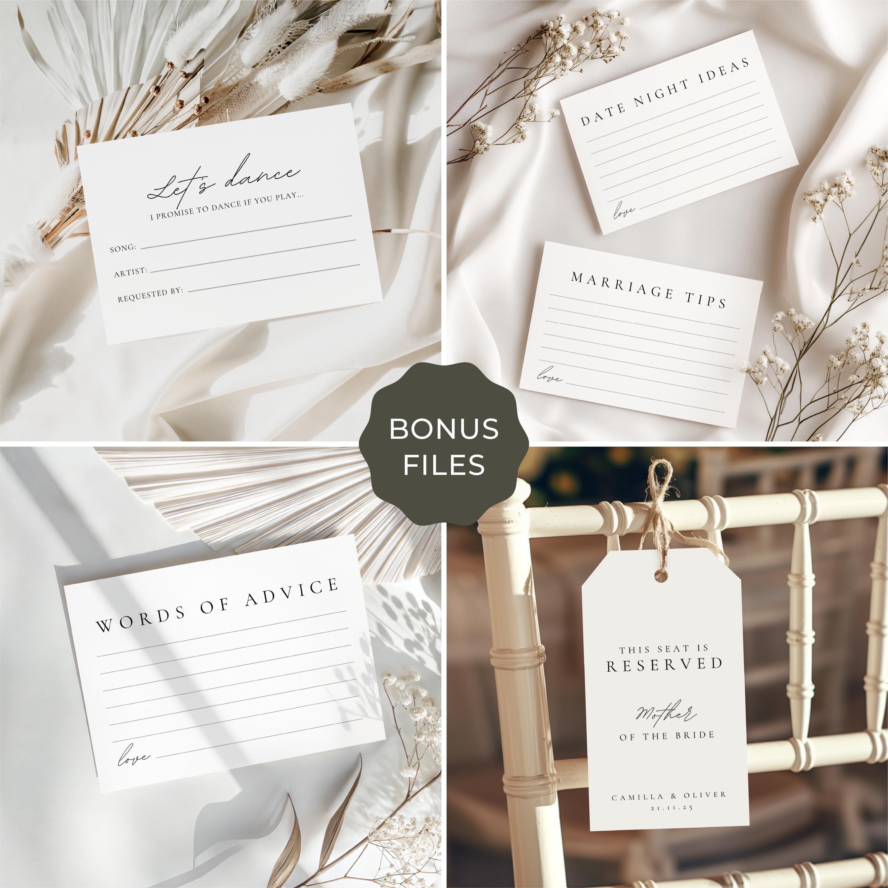 Elegant Wedding Sign Bundle Canva, Wedding Sign Bundle Canva Minimal ...