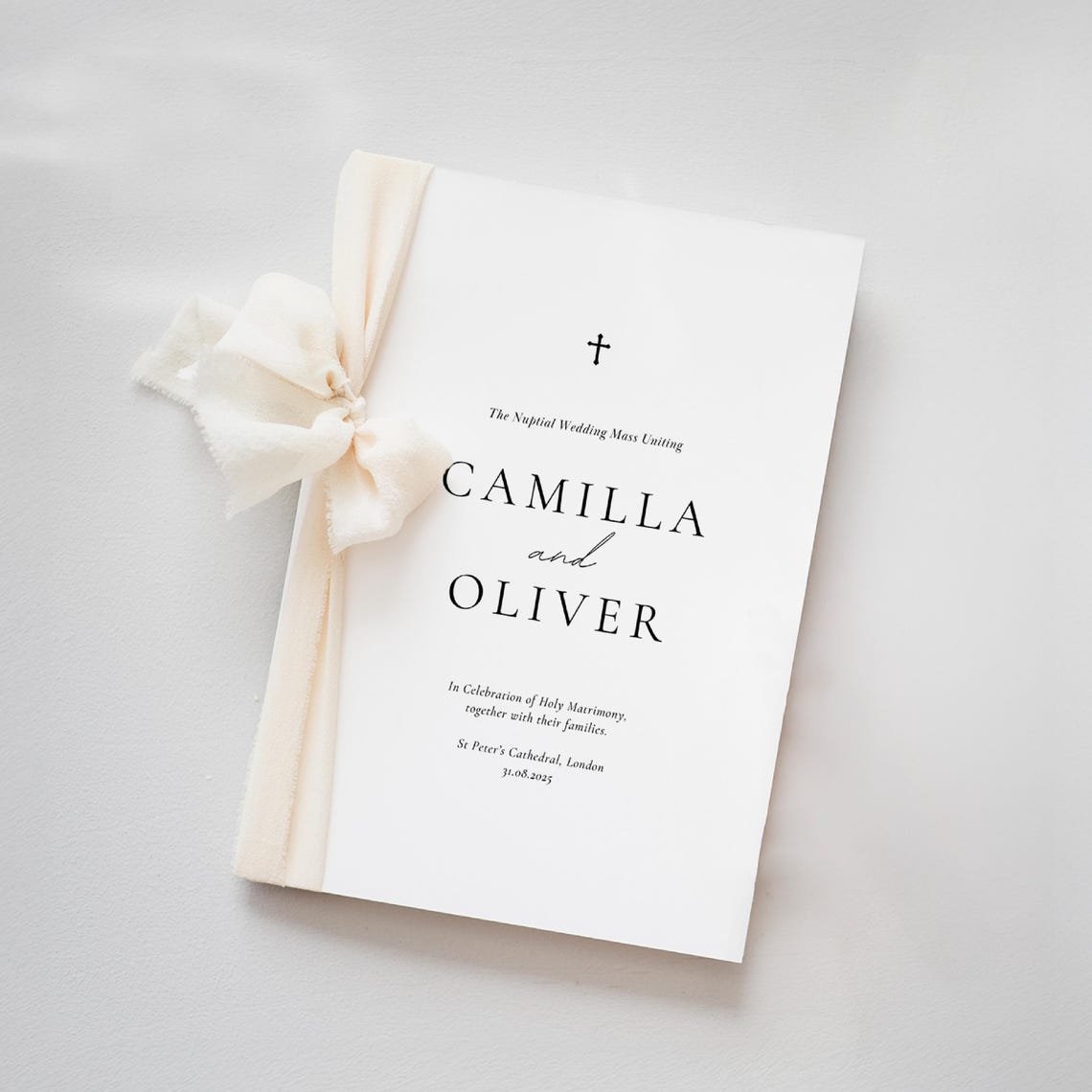 Catholic Mass Wedding Program Template Canva, Folded Catholic Mass ...