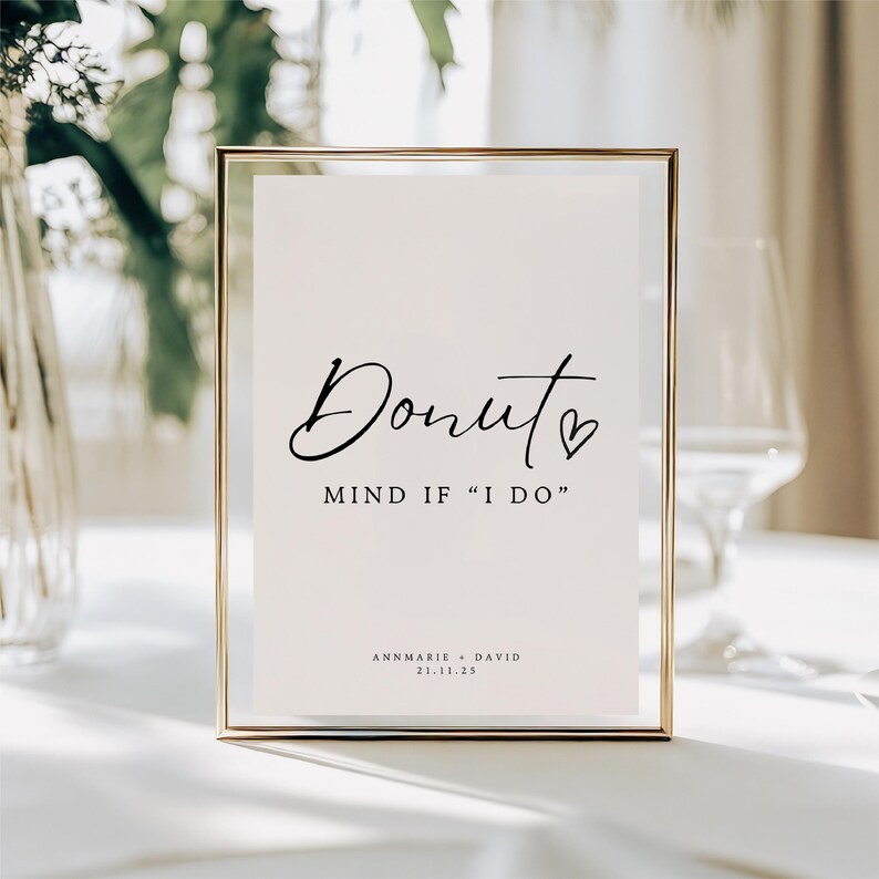 Donut Sign Wedding, Editable Template for Dessert Bar, Wedding Sign ...