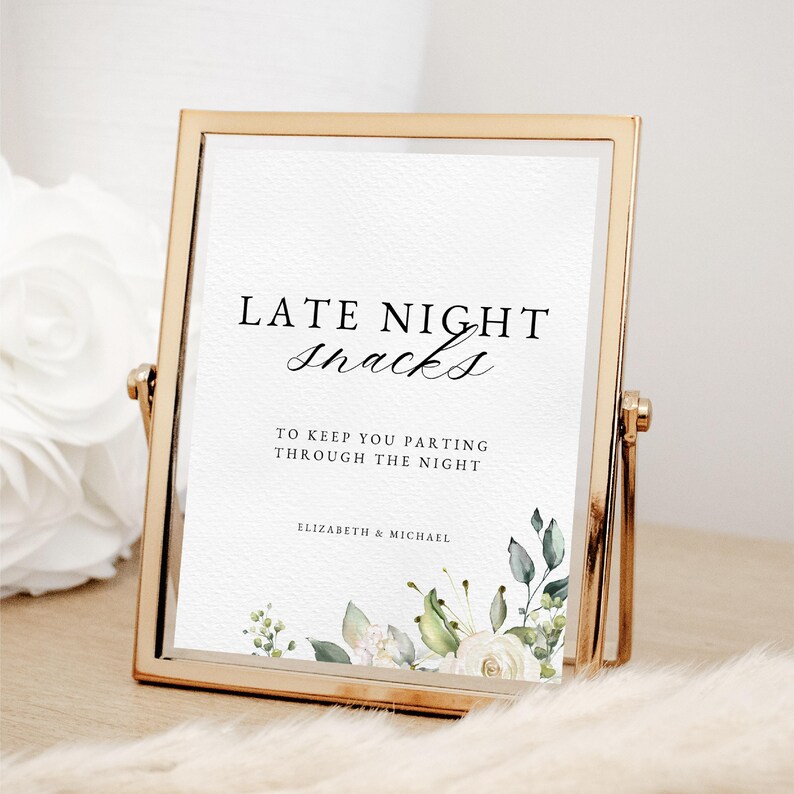 Wedding Snack Bar Sign, Printable Editable Template, Minimalist Snack ...