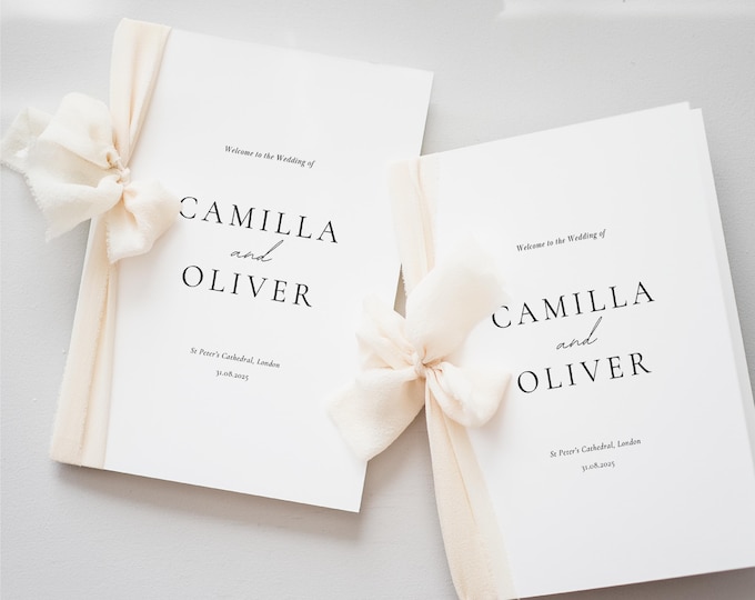 Wedding Program Booklet | Printable Wedding Programs | Vintage Natalia ...