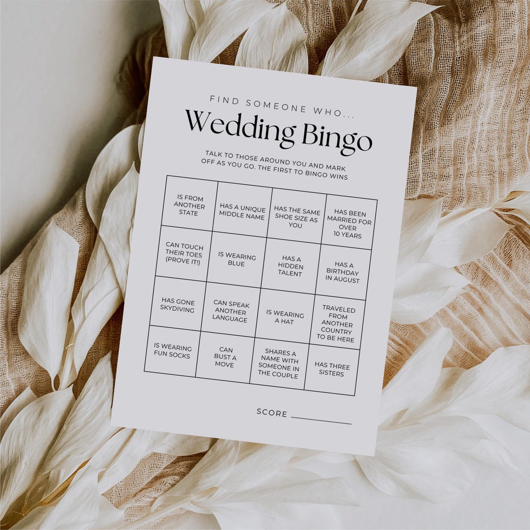 Find the Guest Bingo, Bridal Shower Game, Editable Reception Bingo, Fun ...