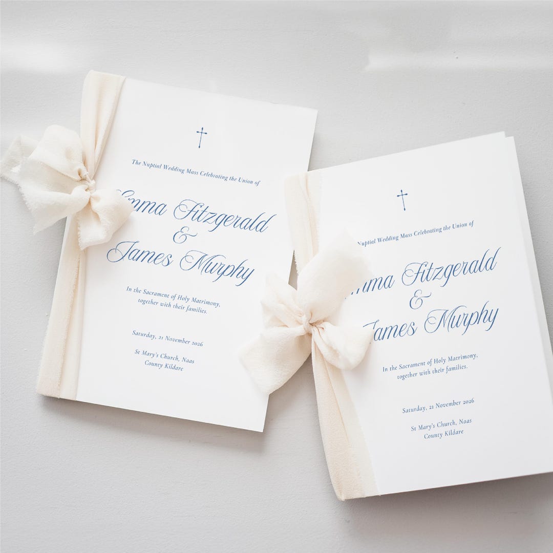 Catholic Wedding Mass Program Template, Elegant Ceremony Booklet (canva ...