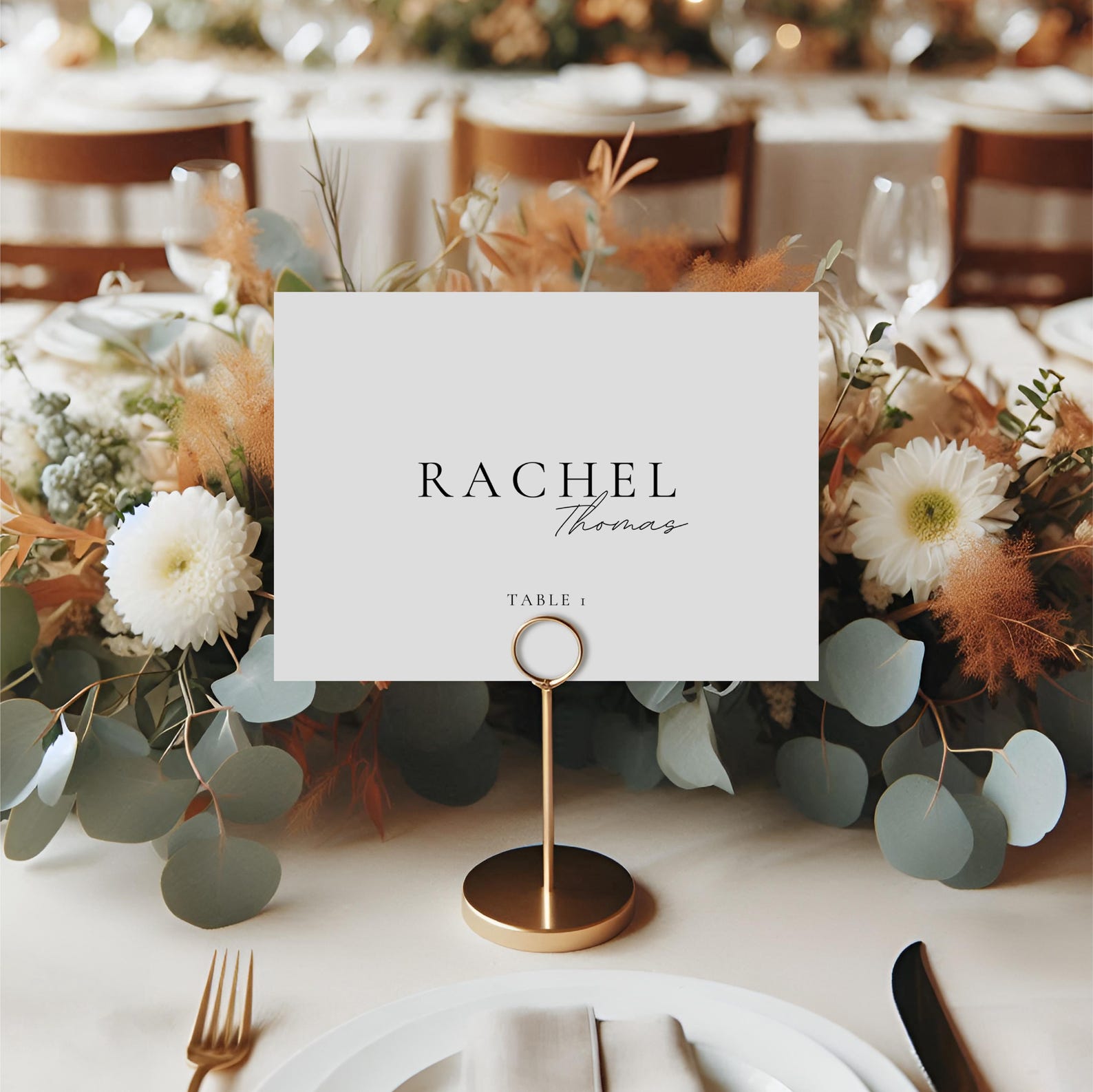 Minimal Wedding Place Cards Template, Editable Place Card, Modern ...