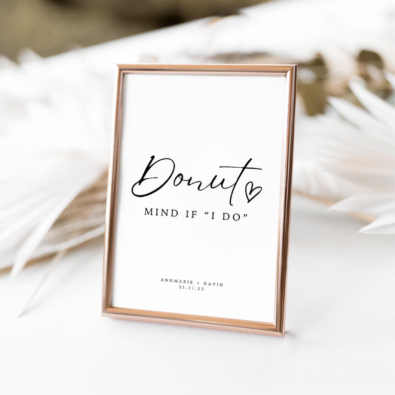 Donut Sign Wedding, Editable Template for Dessert Bar, Wedding Sign ...