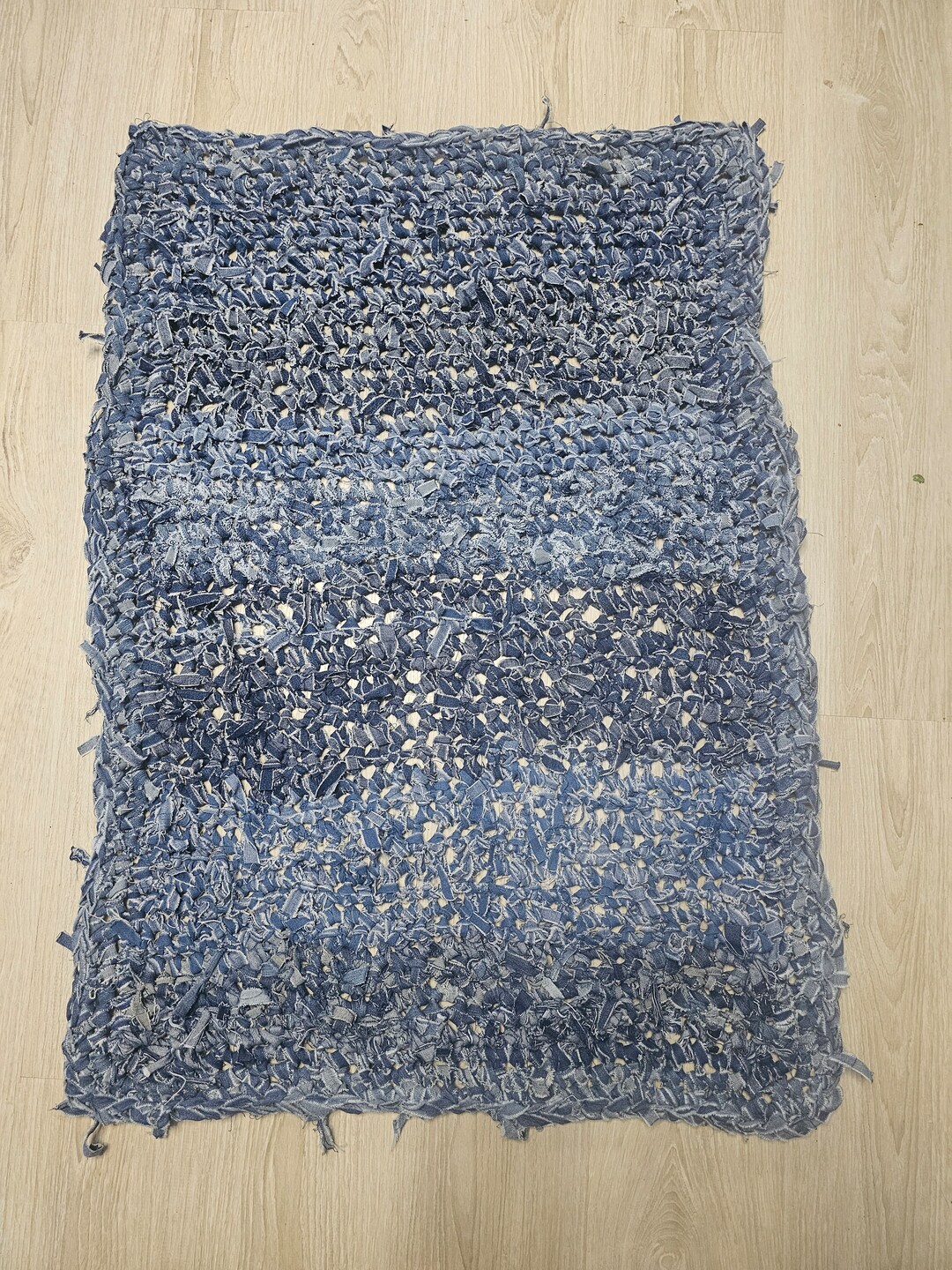 Upcycled Denim Crocheted Rug - Etsy
