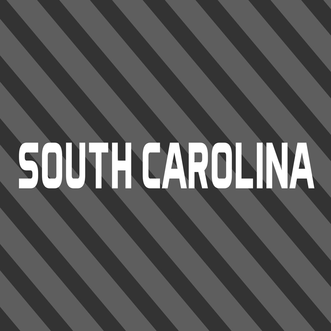South Carolina SC State Vinyl Decal Sticker, Car Window Decal, White ...
