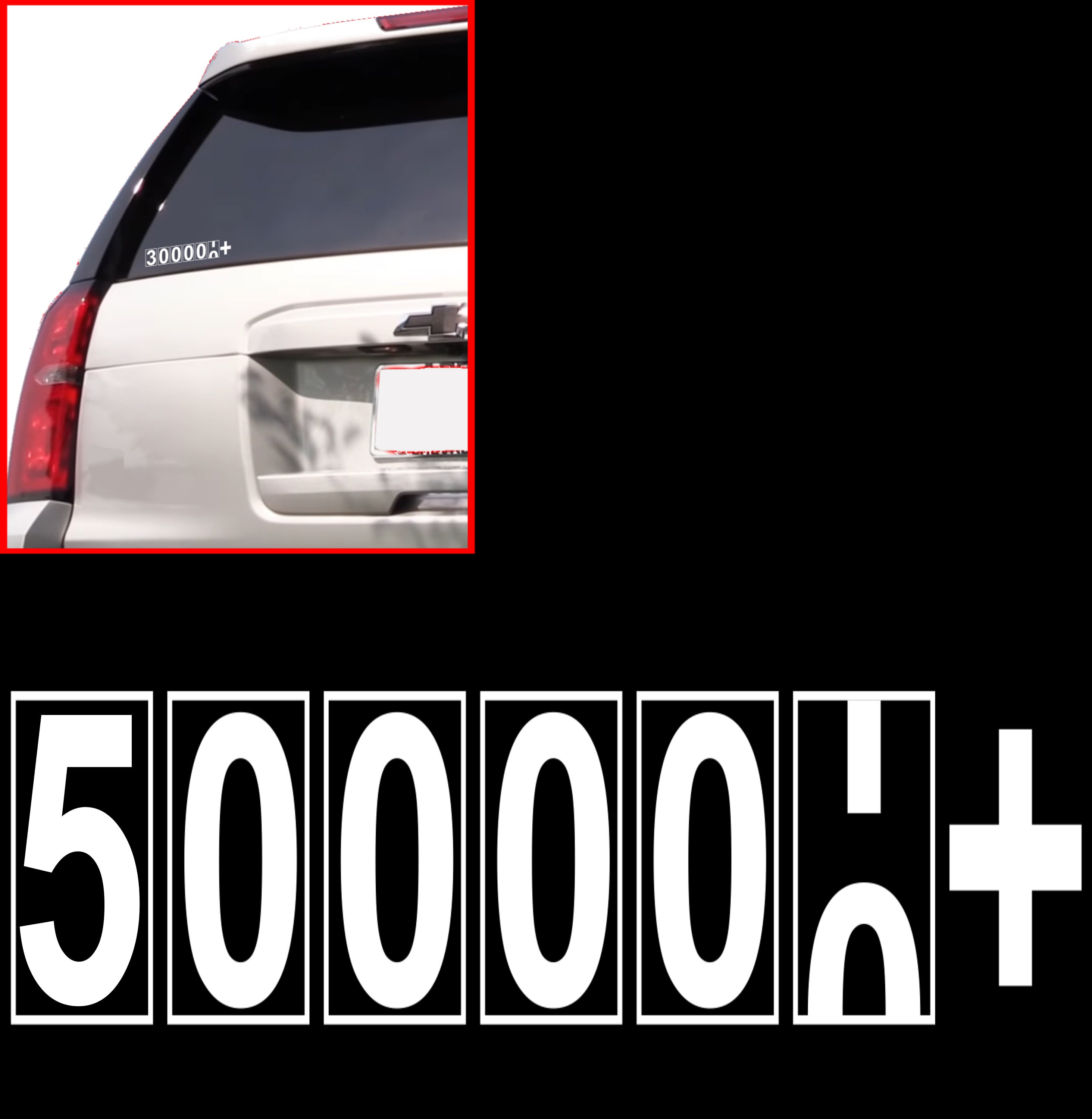 500K 500,000 Mile Window Sticker Vinyl Decal HIGH MILEAGE Roll Over ...