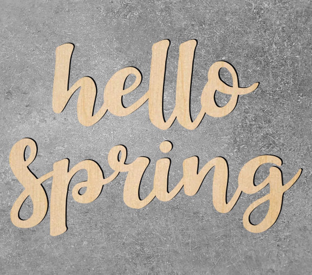 Hello Spring Laser Cut Wood Shape Set - Unfinished Wood Cutout ...
