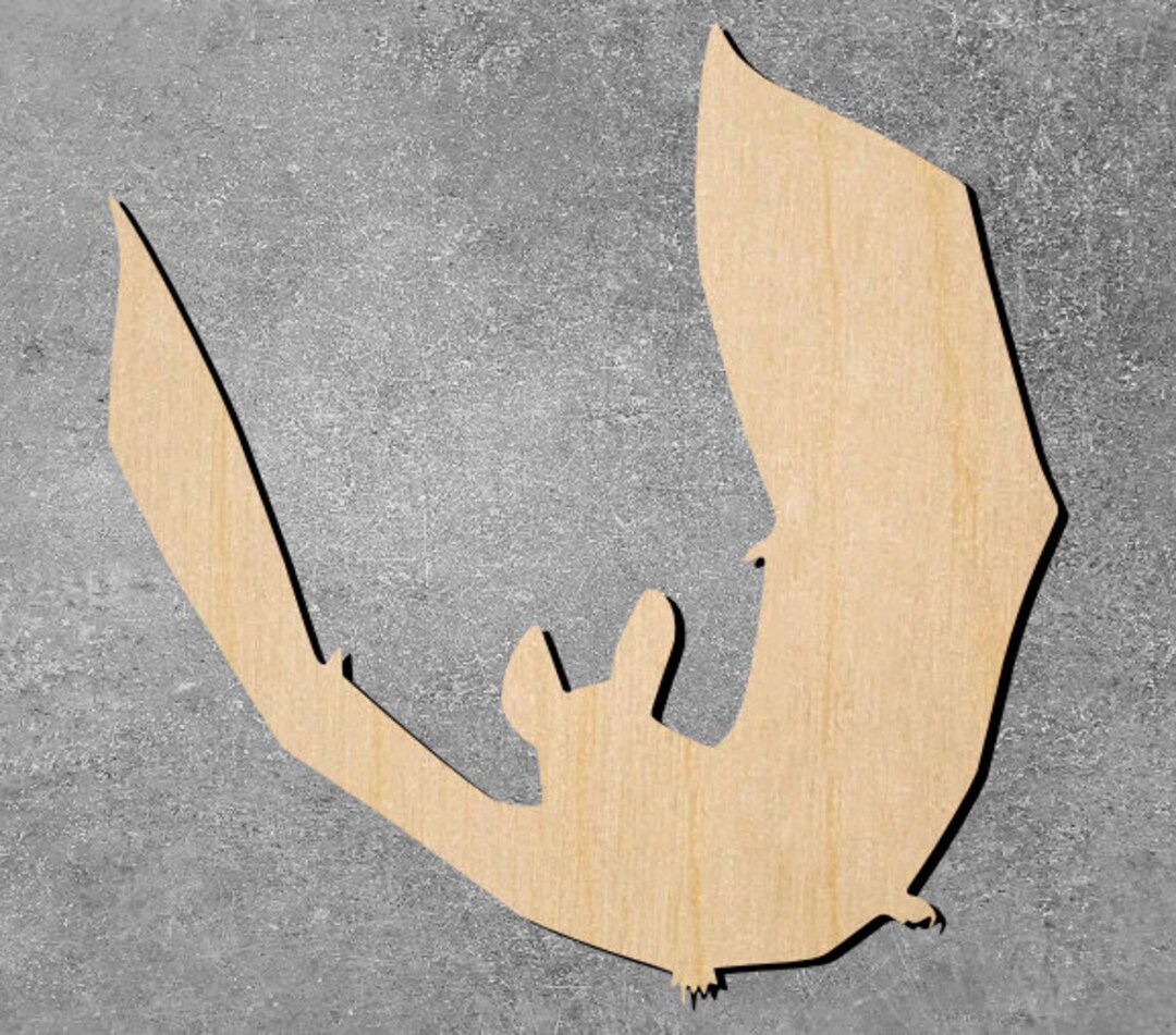 Laser Cut Wood Bat Shape - Unfinished Wood Cutout - Various Sizes ...