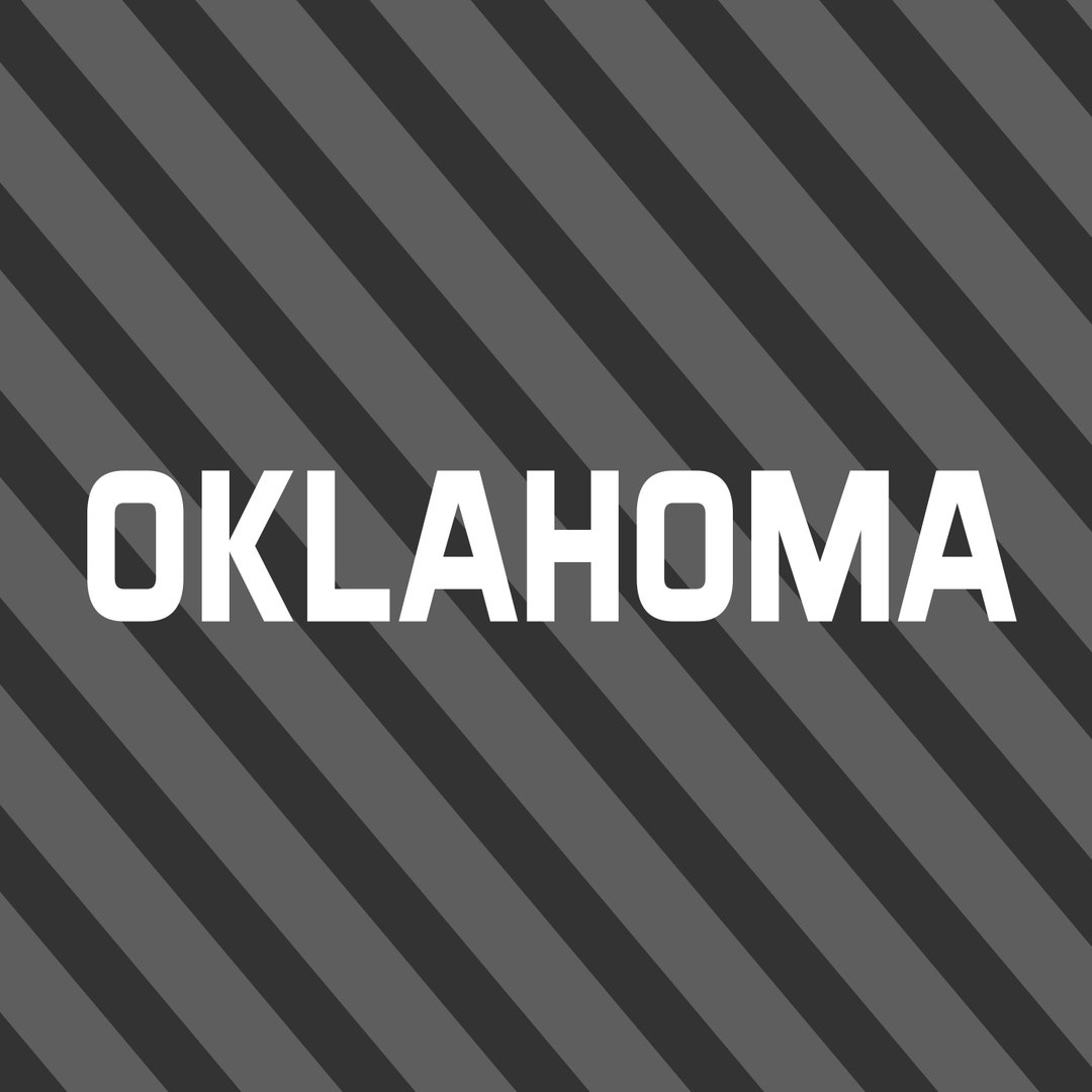 Oklahoma OK State Vinyl Decal Sticker, Car Window Decal, White Sticker ...