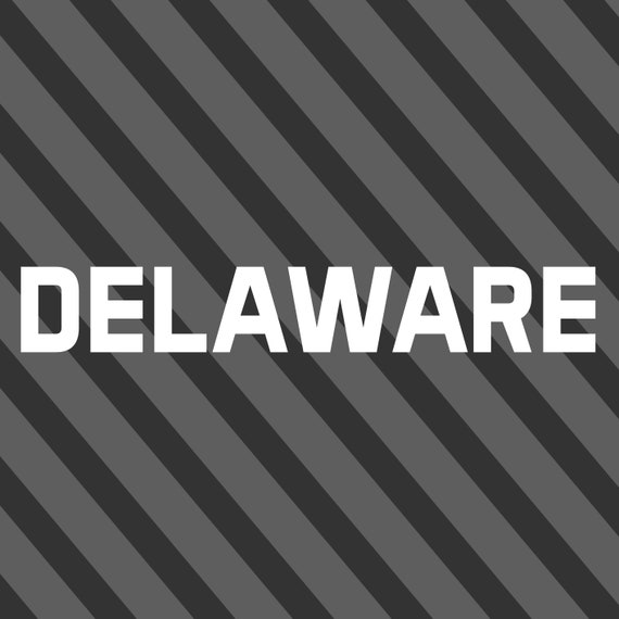 Delaware State DE Vinyl Decal Sticker Car Window Decal White - Etsy