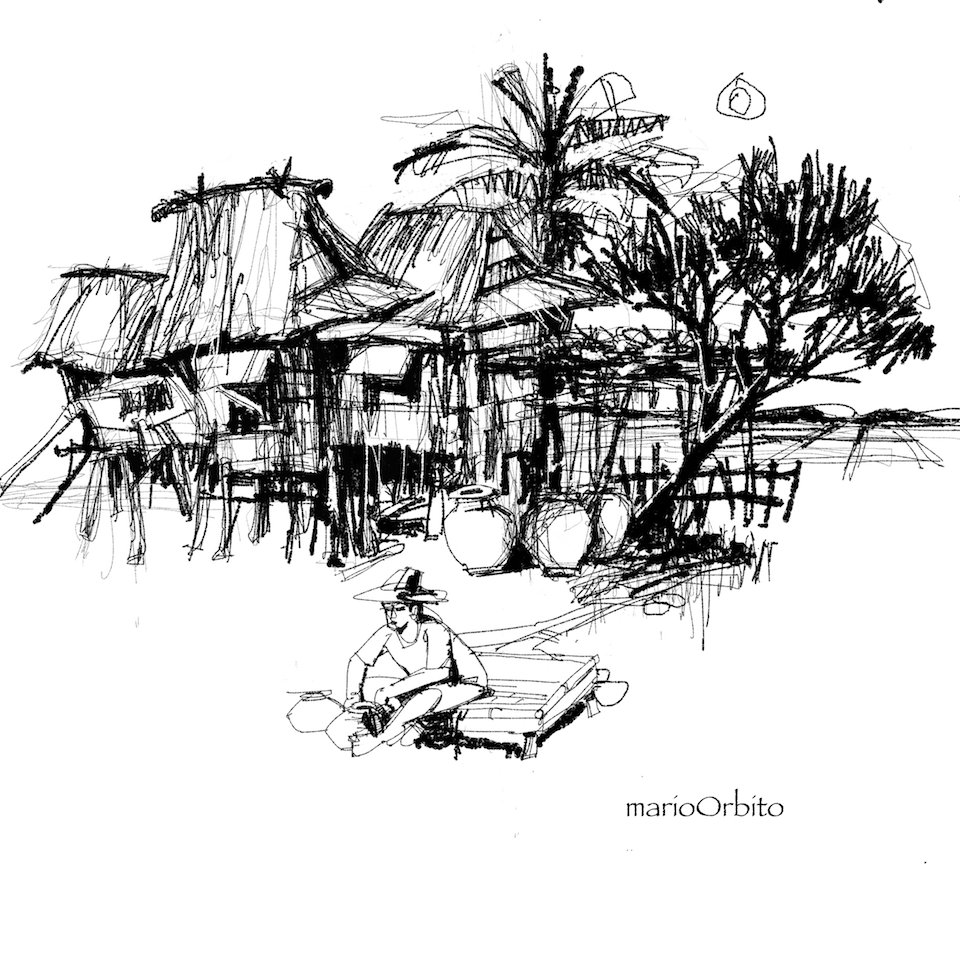 Bahay Kubo Art, Philippine Scene Painting, Oriental Art, Nipa Hut ...