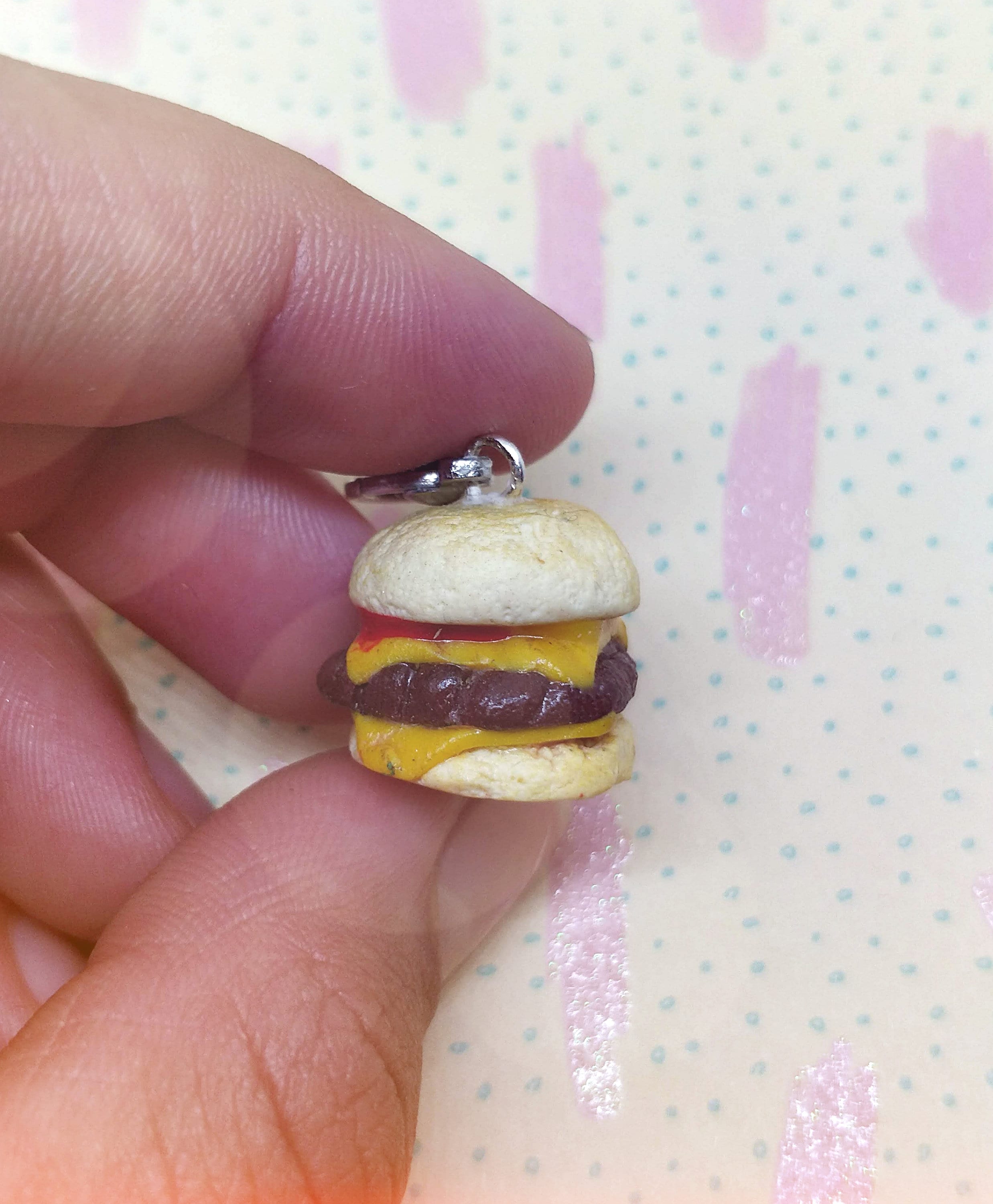 Polymer Clay Cheese Burger Charms / Polymer Clay / Cheese - Etsy