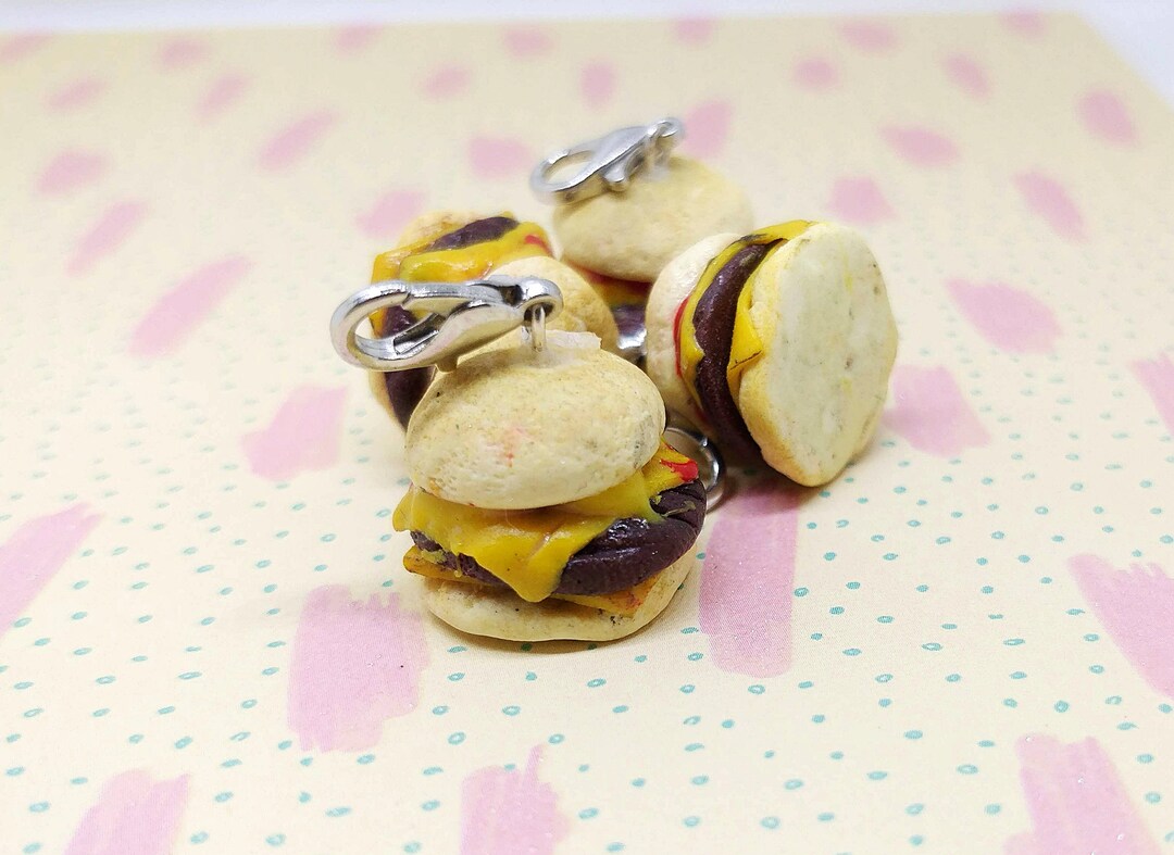 Polymer Clay Cheese Burger Charms / Polymer Clay / Cheese - Etsy