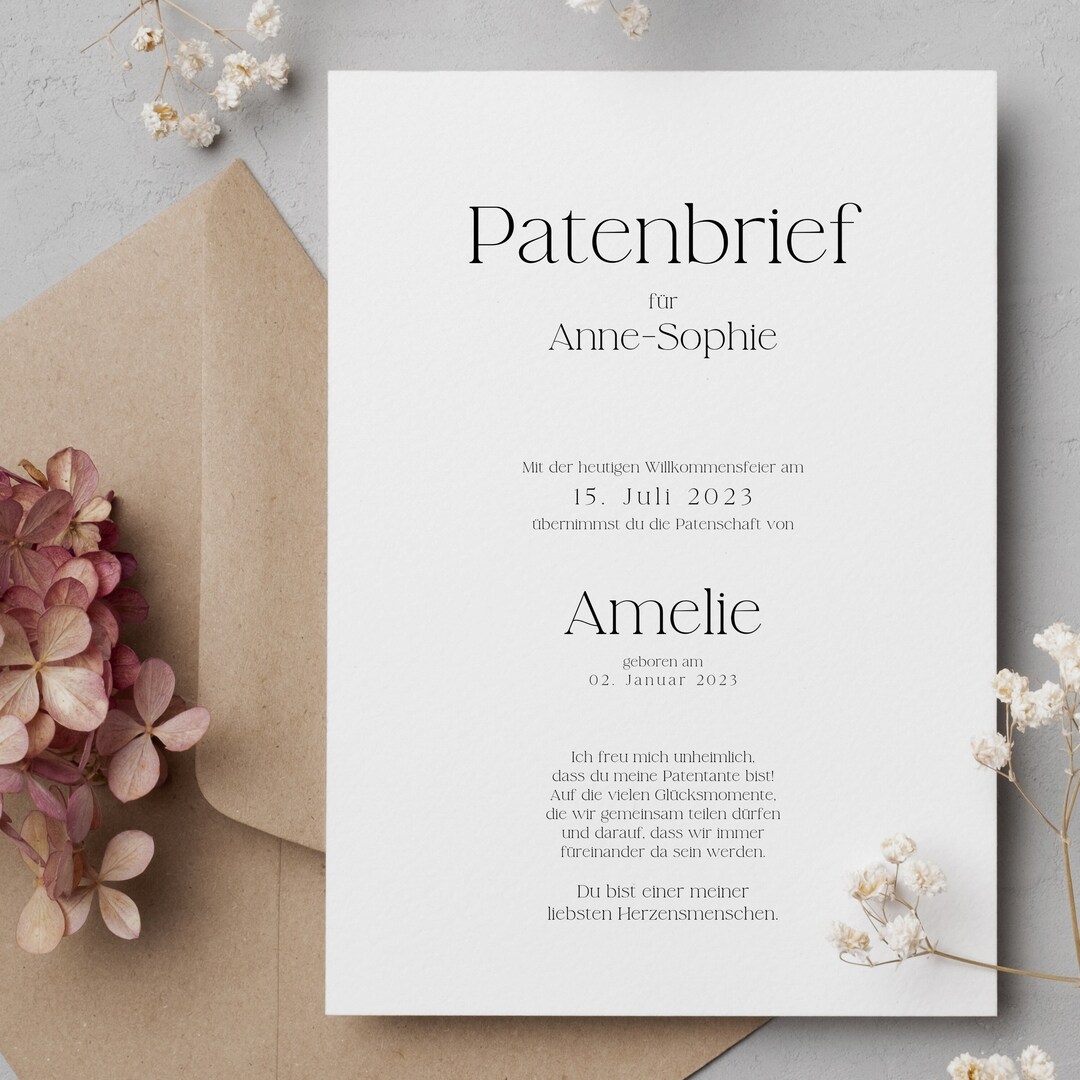 Sponsorship Letter Godchild Different Watercolors Godfather and ...