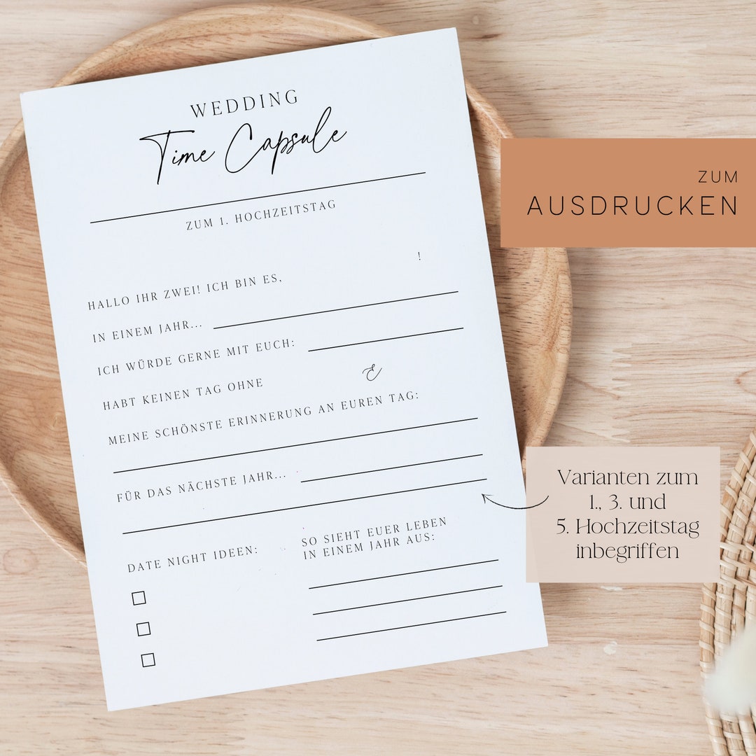 Download - Wedding Time Capsule | Time Capsule Wedding | Fill-in Cards ...