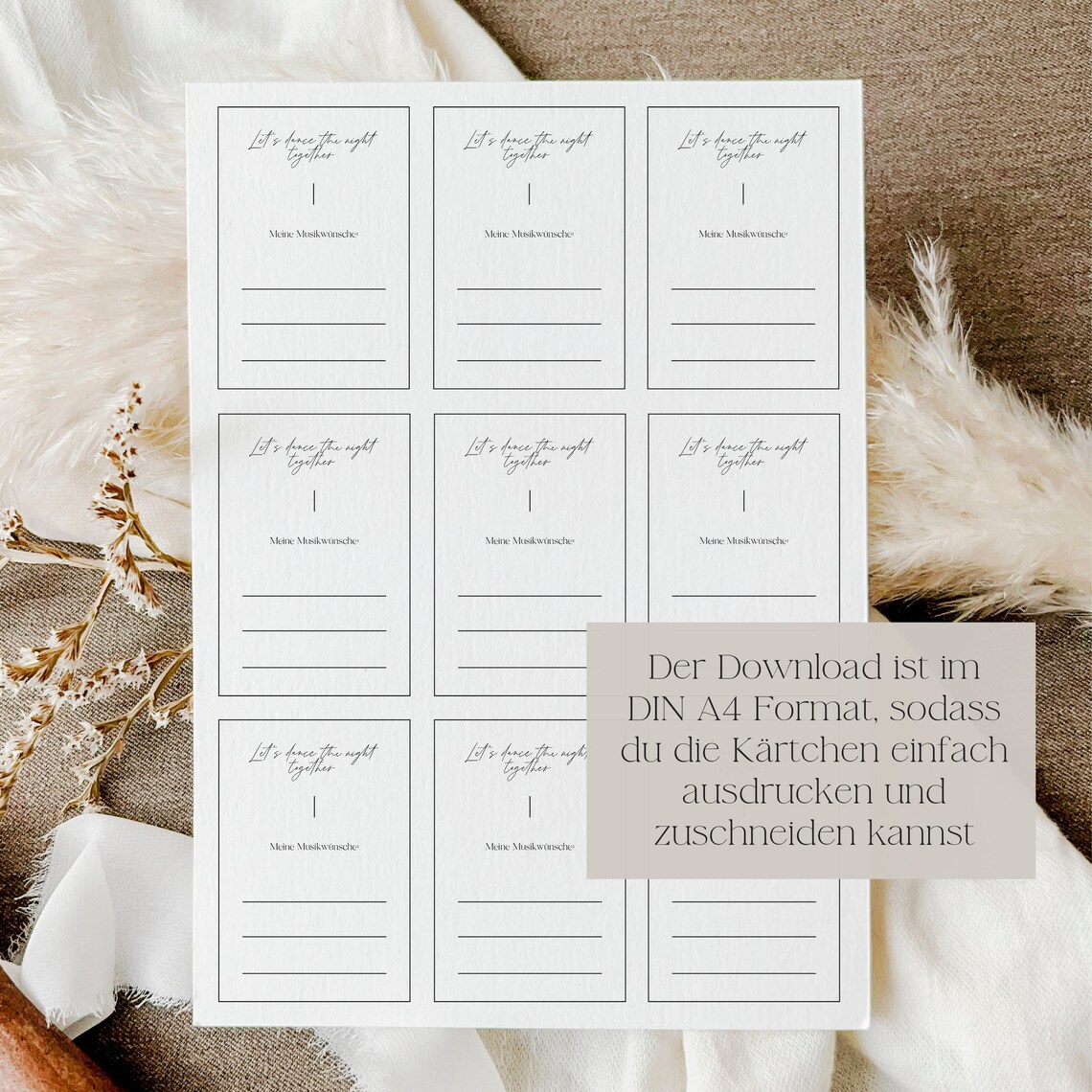 Printable | Music Request Cards | Wedding Music Requests | Music ...