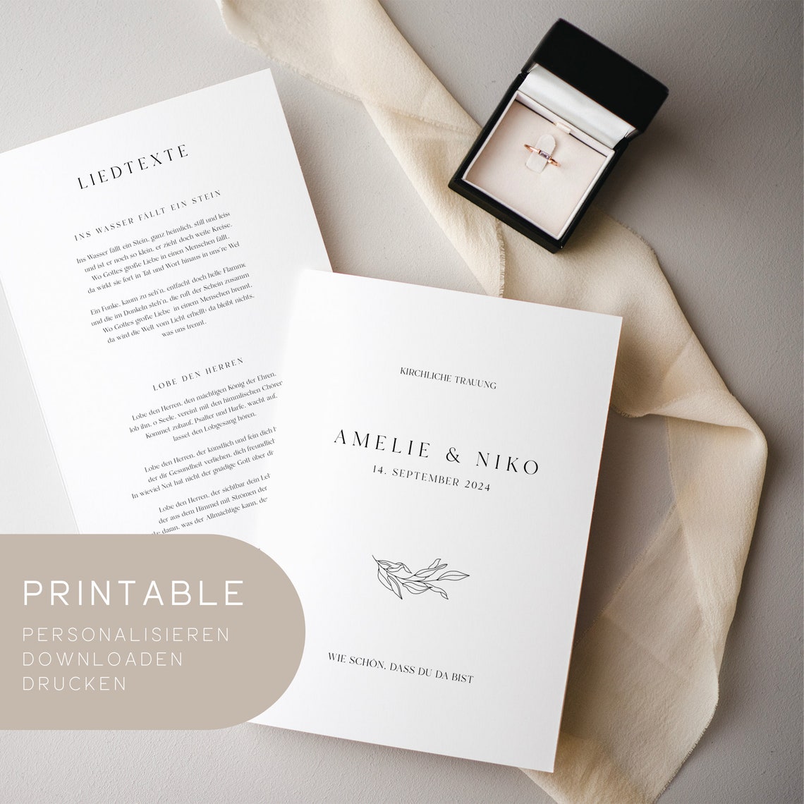 Printable | Church Booklet Wedding | Template Church Booklet | Process ...