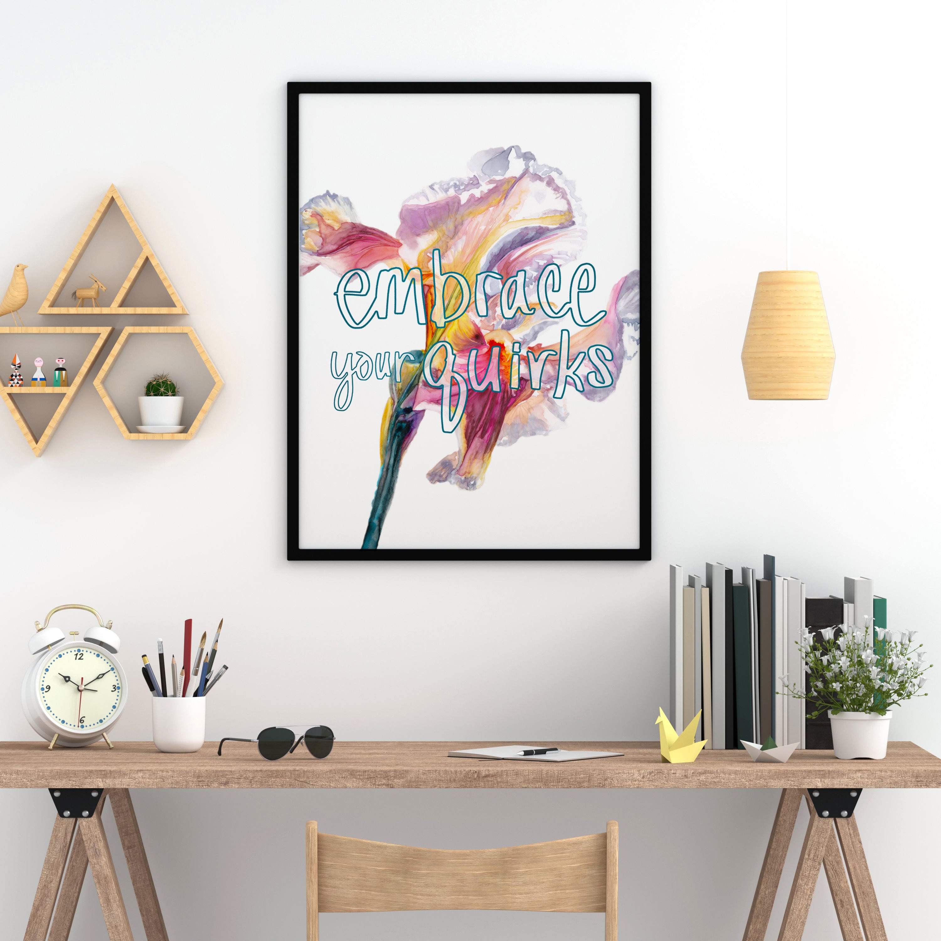 Embrace Your Quirks, Digital Print, Be Yourself Quote Art, Printable ...