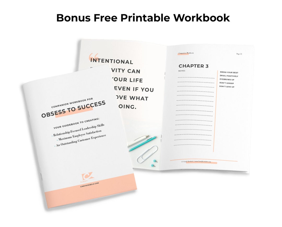 Business Book Workbook PRINTABLE DOWNLOAD, Obsess to Success ...