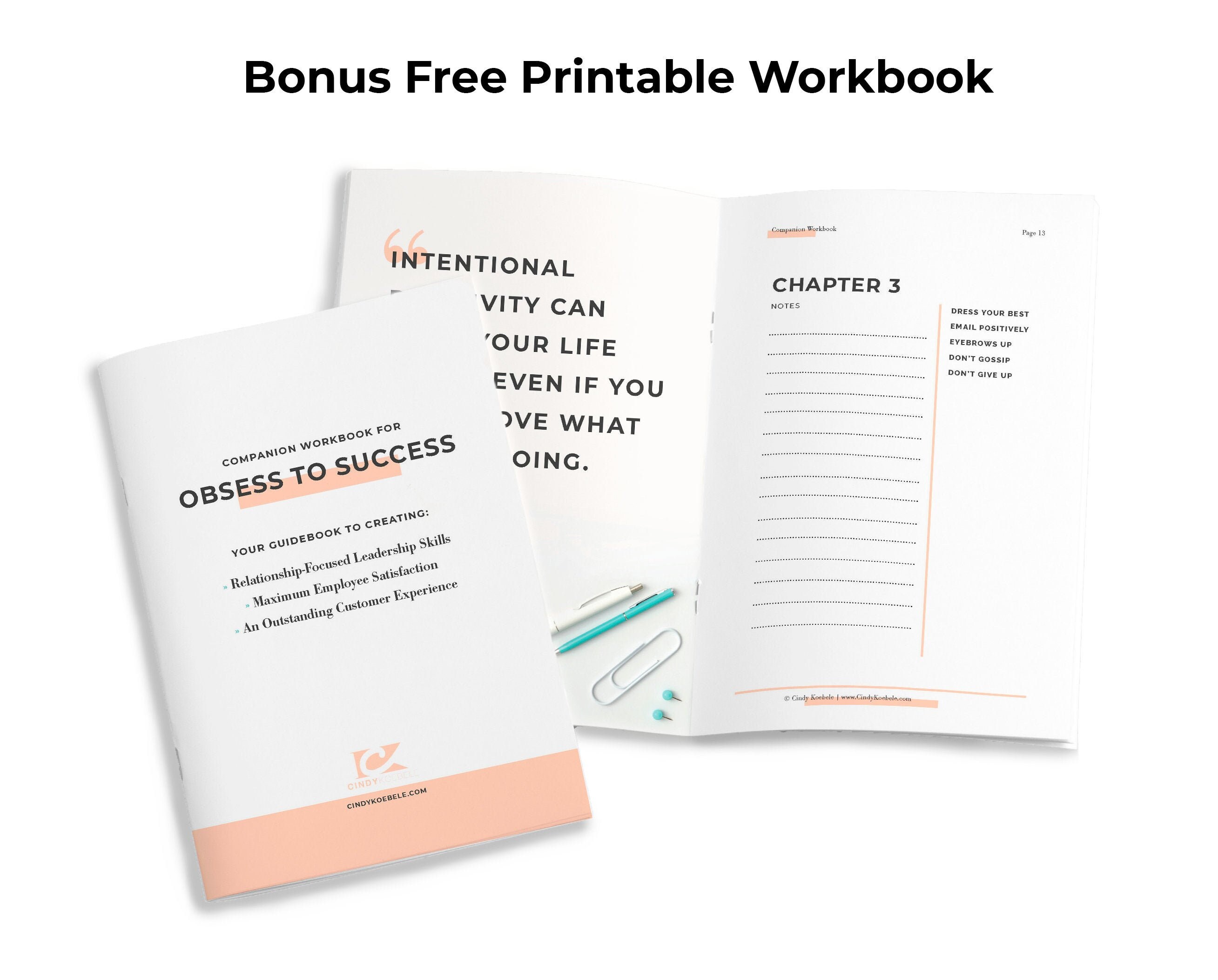 Business Book Workbook PRINTABLE DOWNLOAD, Obsess to Success ...