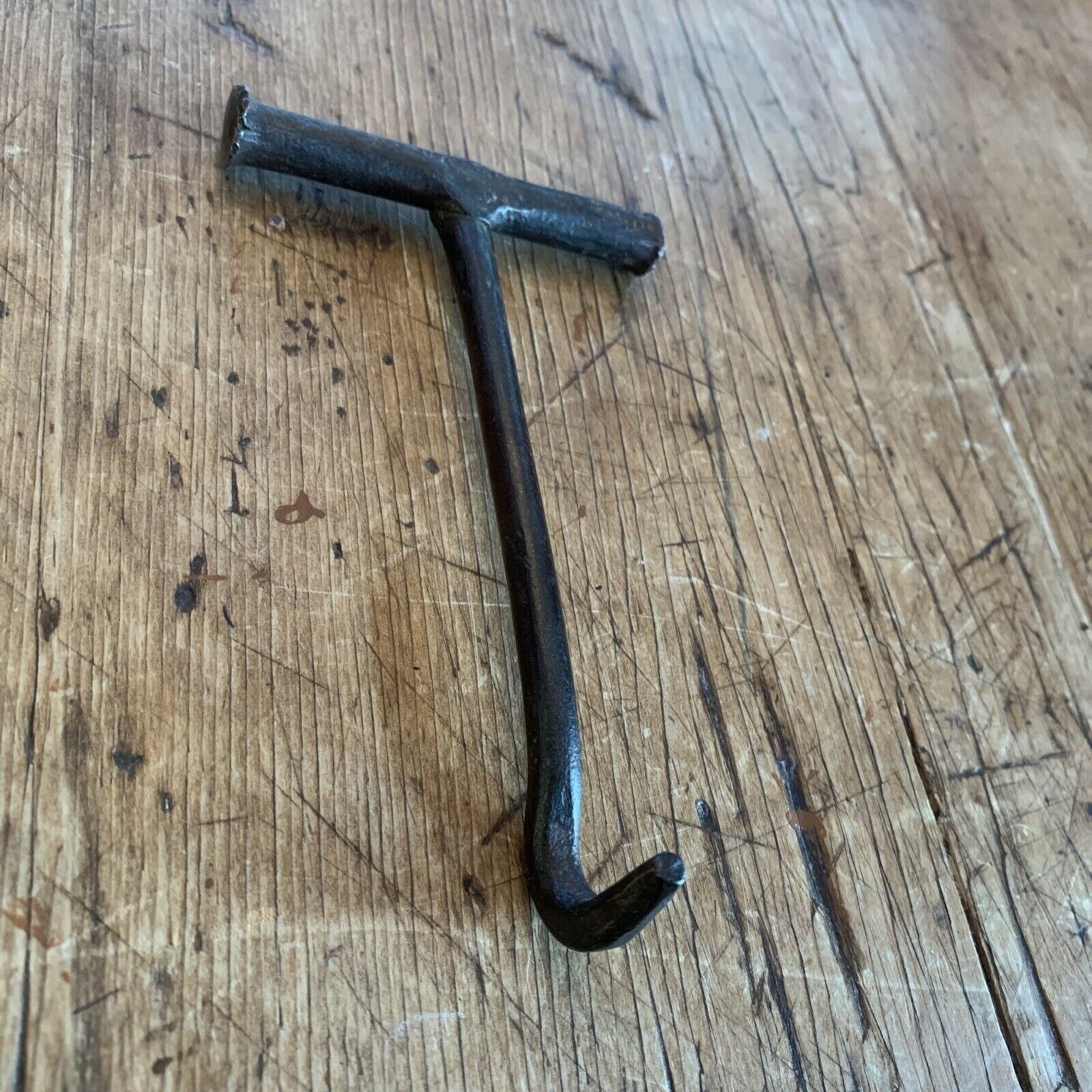 Hand Forged Antique Vintage Hook With Handle Grappling Butcher ...