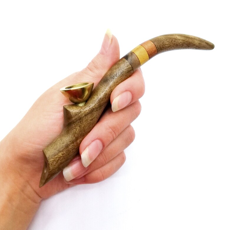 Colored Bow Pipe with composite different colored woods | Etsy