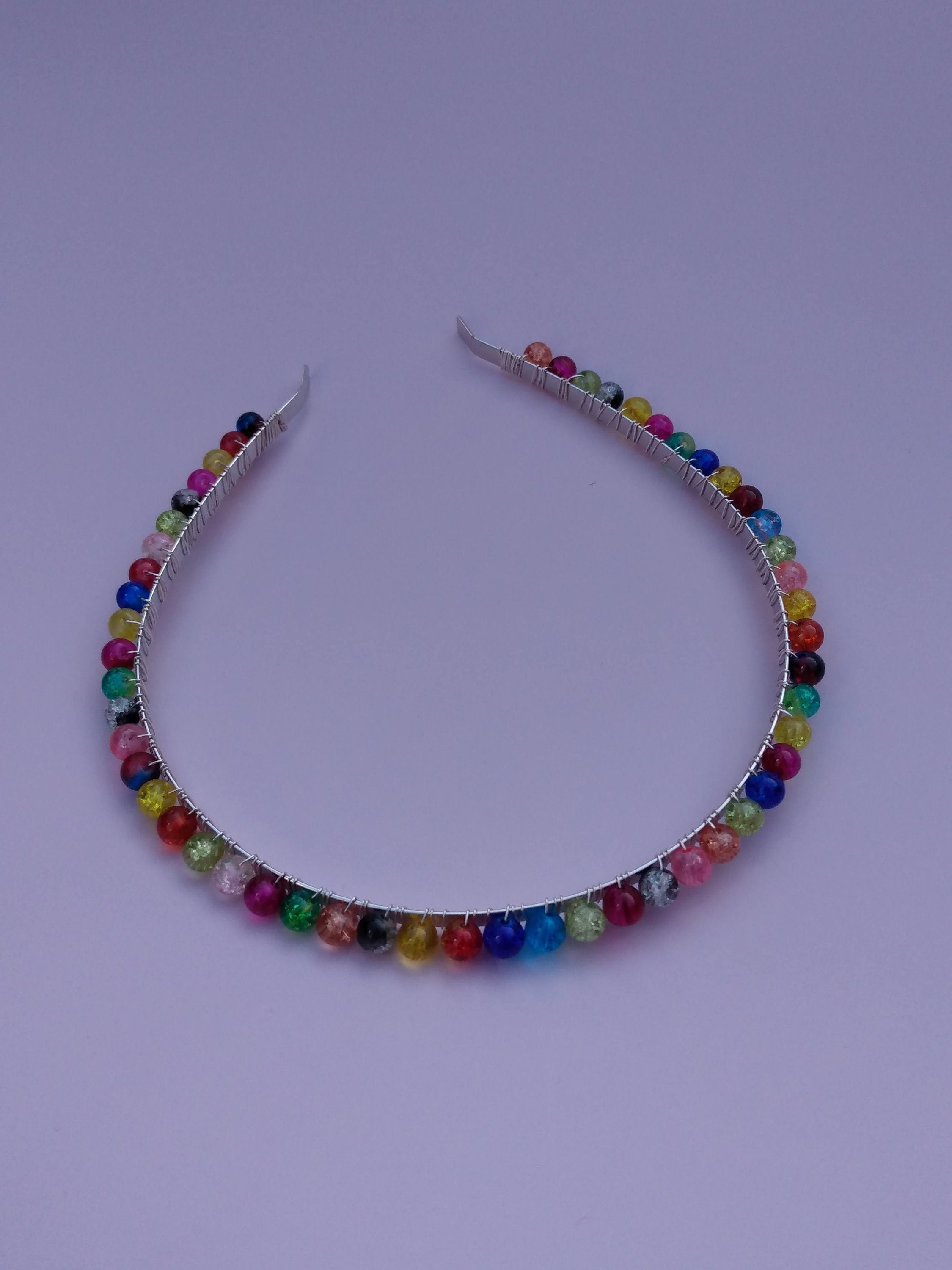 Rainbow Bead Headband Colourful Beaded Headband for Women - Etsy