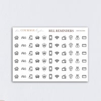 60 Different Payment Reminder Planner Stickers, Happy Planner Bill Payment Stickers, Bullet ...