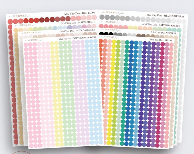 Minimal Mini Dot Sticker Sheets - Etsy