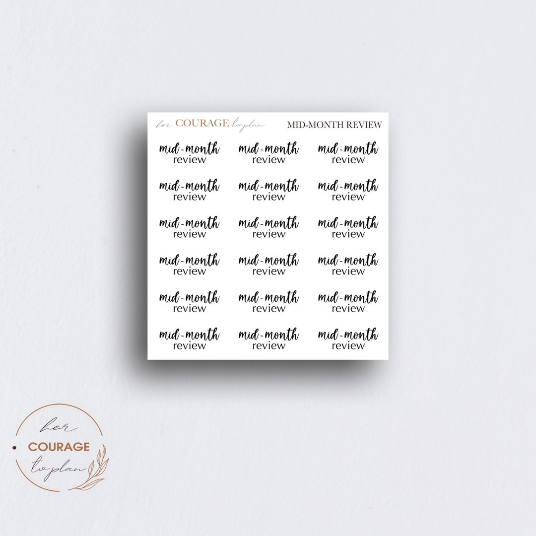 MID-MONTH REVIEW Script Planner Stickers, Mini Mid-month Review ...