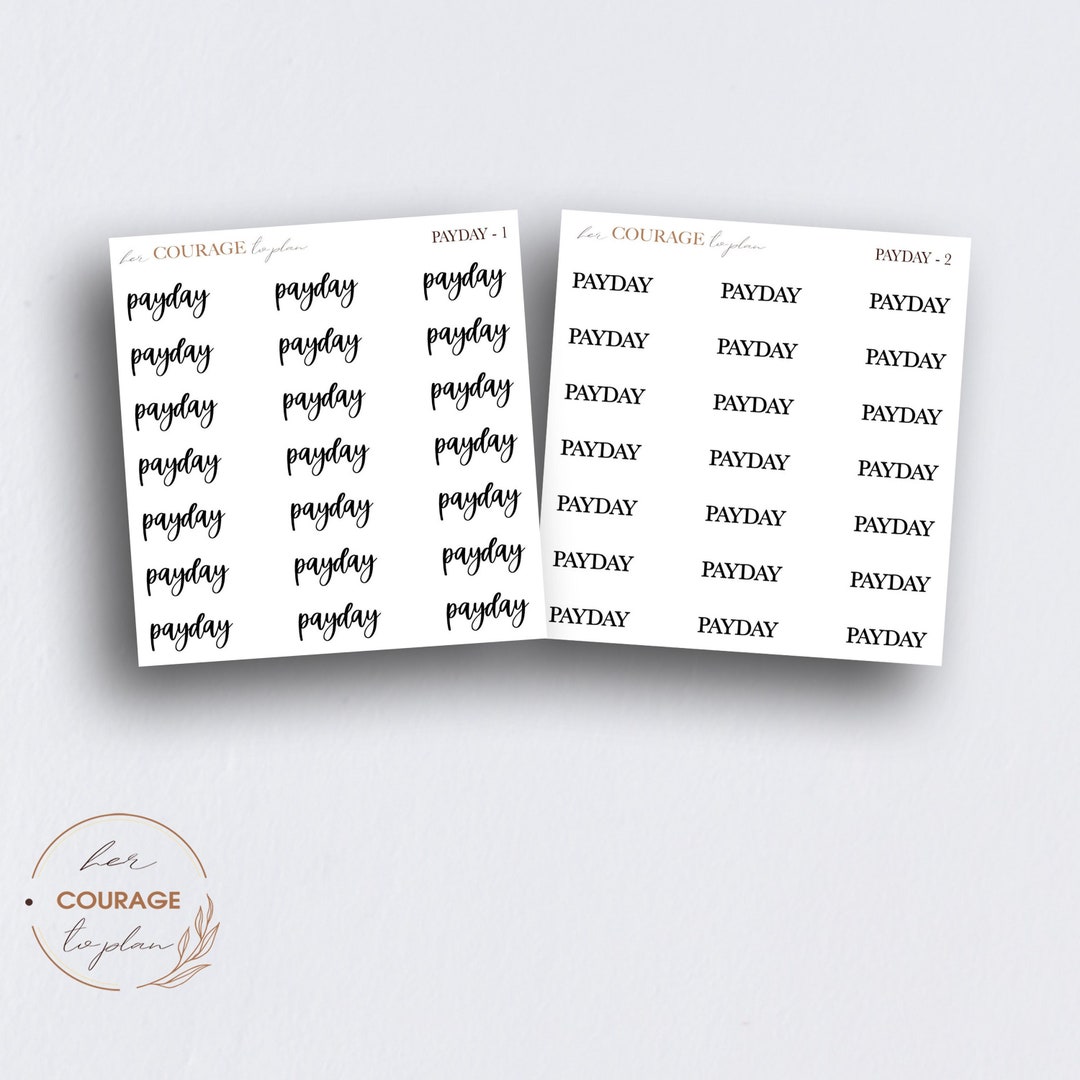 PAYDAY Script Planner Stickers, MINI Payday Reminder Stickers ...