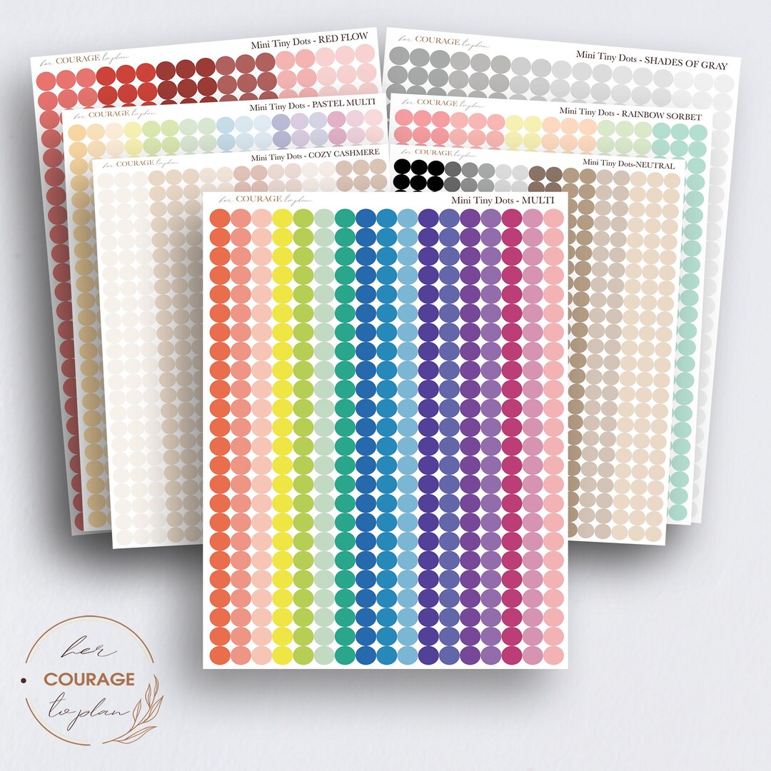 Mini Dot Planner Stickers MINI Teeny Tiny Colorful Neutral - Etsy