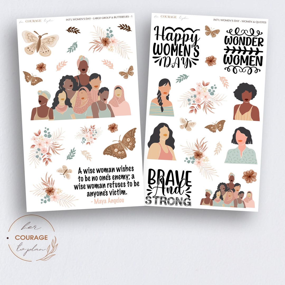 WOMEN'S DAY Journal Stickers, International Women's Day Planner ...
