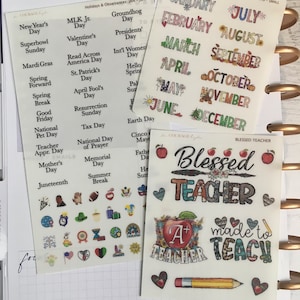 School Year Planner Stickers, Mini Back to School Teacher and Students ...