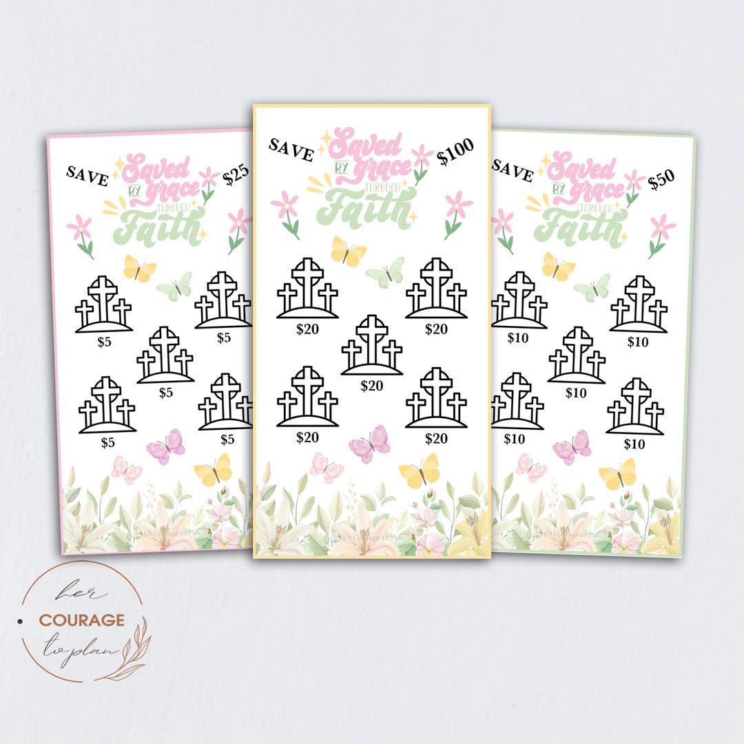 A7 Saved by Grace Through Faith Mini Savings Challenges PRINTABLE ...