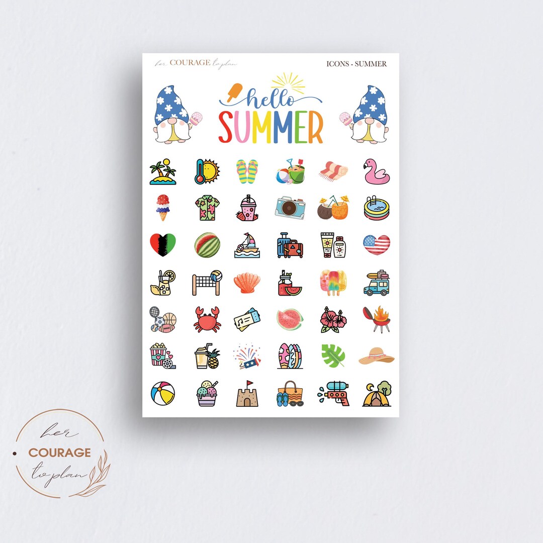 Summer Bucket List Planner Stickers, HELLO SUMMER Bucket List Mini ...