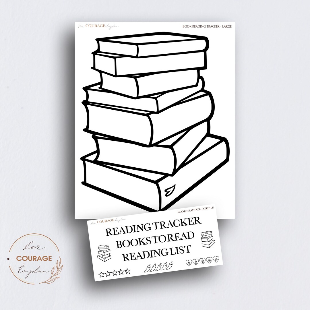 Reading Tracker Sticker Kit, Book Stack Tracker, Large Book Reading ...
