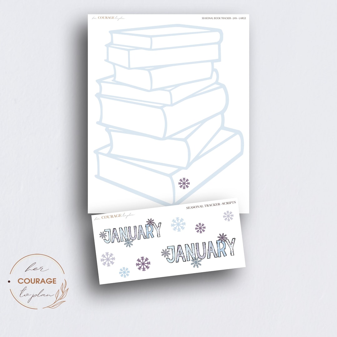 Theme Reading Book Tracker Sticker Kit, JANUARY Large Book Reading ...