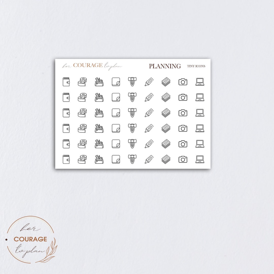 TEENY TINY Planner Icon Stickers, PLANNING Time Icon Stickers, Mini ...
