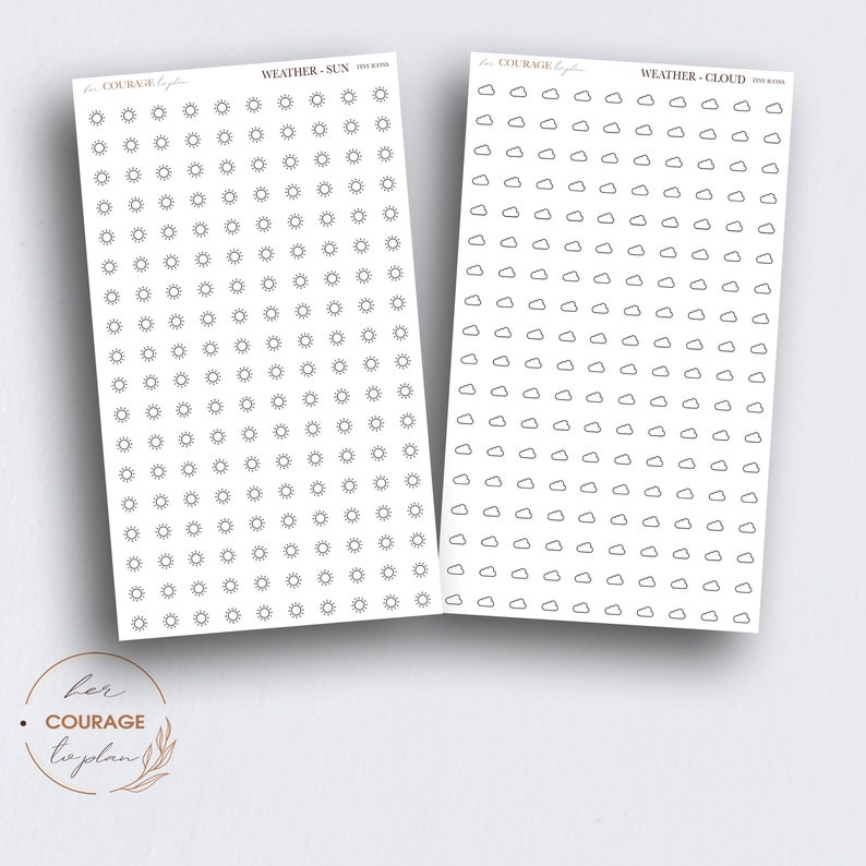 CUSTOM Order, TEENY TINY Planner Icon Stickers ** 1 Icon per Sheet ...