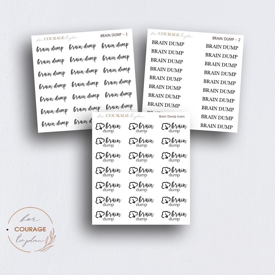 BRAIN DUMP Script Planner Stickers, MINI Brain Dump Icon Stickers ...