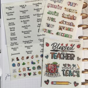 Themed Months of the Year, Months Headers, Monthly Title Stickers, Cute ...