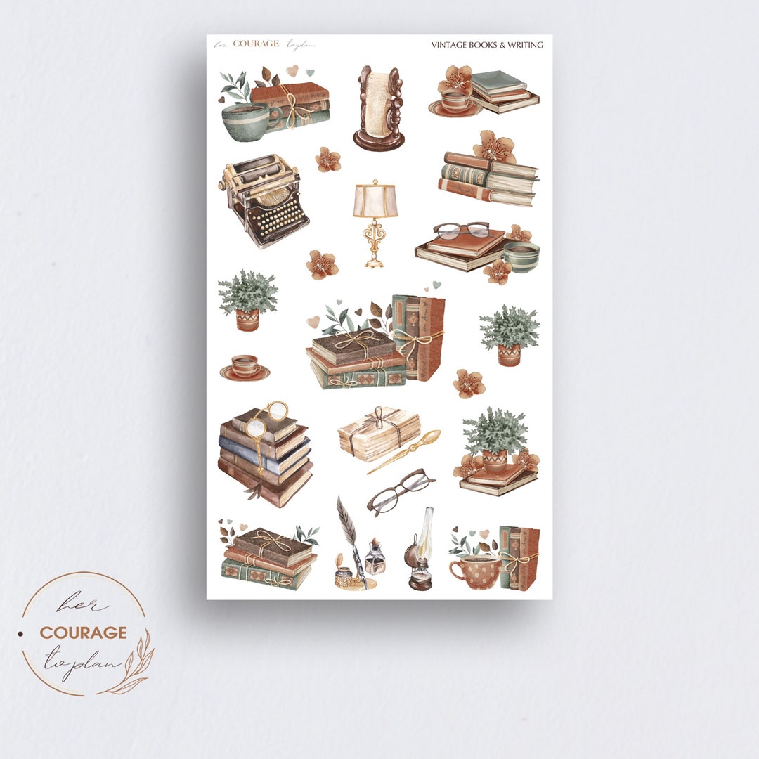 VINTAGE BOOKS LOVER Journal Stickers, Vintage Books and Writing ...